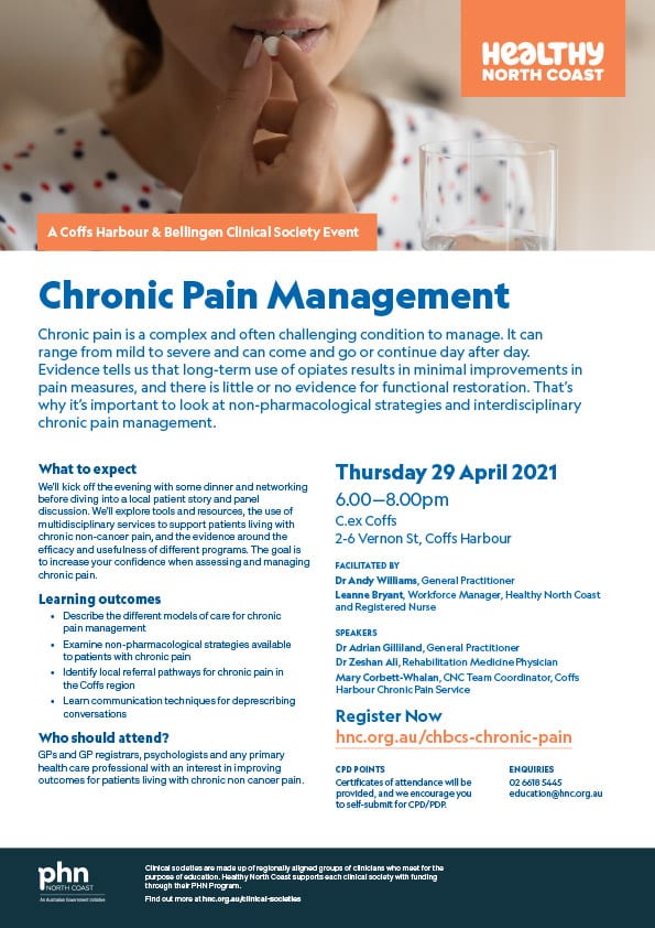 Chronic Pain Management – Dinner, Networking & Education | Healthy ...